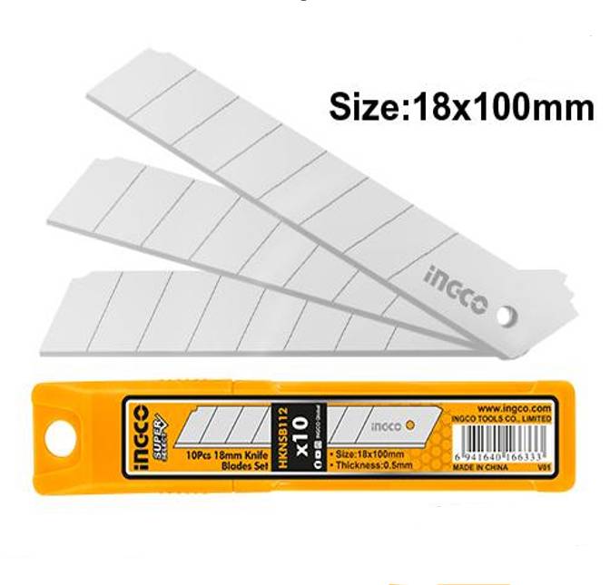 INGCO SET 10 LAME RICAMBIO CUTTER 18X100MM – Edil Future s.r.l.